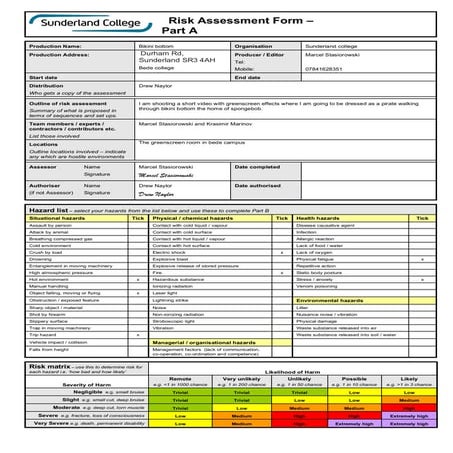 Risk assessment template | PDF | Injuries | Diseases and Conditions