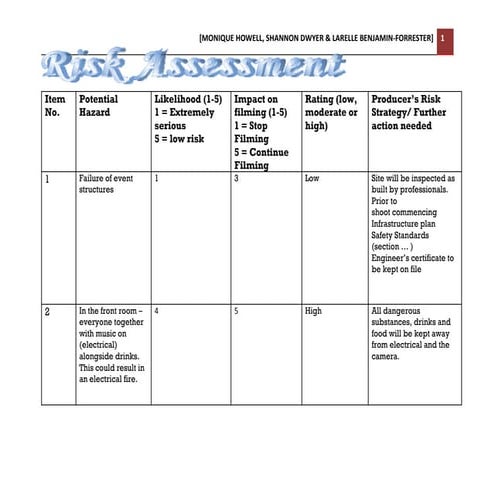 Risk assessment | DOC