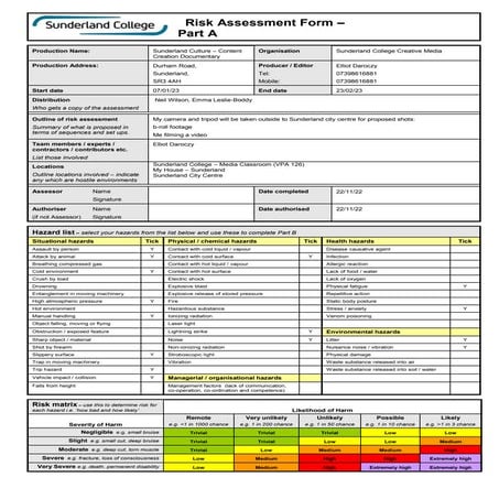 Risk Assessment Template (Exemplar).docx | Injuries | Diseases and ...