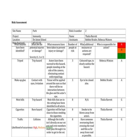Risk Assessment For The Car Park - vrogue.co