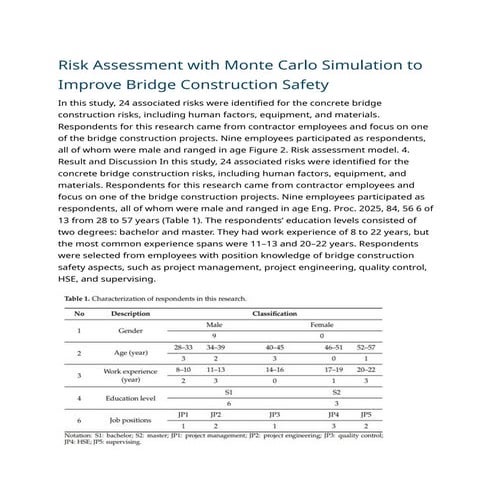 Risk Assessment with Monte Carlo Simulation to Improve Bridge ...