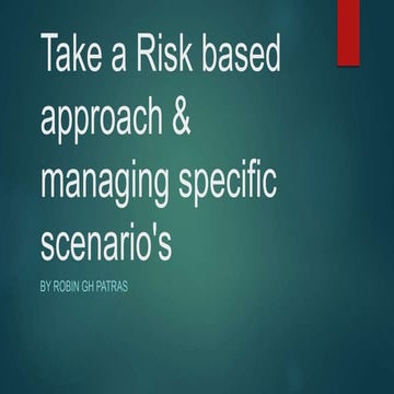 Risk based approach | PPSX | Logistics | Business