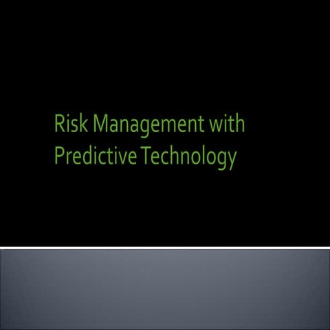 Risk control with predictive analytics march 17 2011 | PPT | Business ...