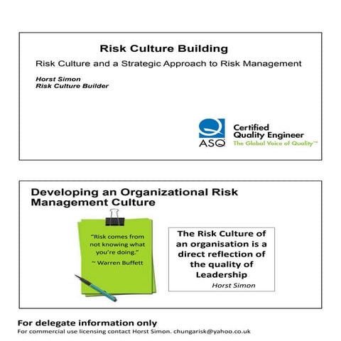 Risk Culture Building: a Strategic Approach to Risk Management | PDF