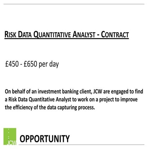 Risk Data Quantitative Analyst | PPTX
