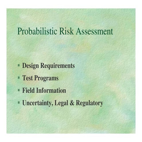 Probabilistic Risk Assessment | PDF