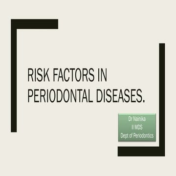 Risk factors in periodontal diseases | PDF