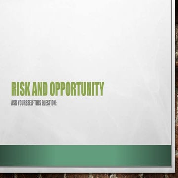 Risk for Development - Risk and Opportunity | PPT