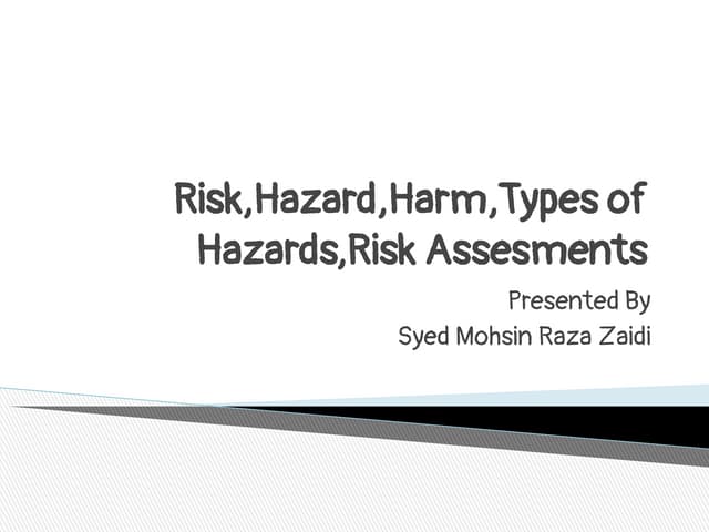 Hazards and risks in the workplace | PPTX