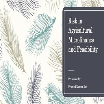 Risk in agricultural finance and feasibility | PPT