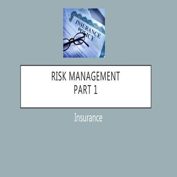 Risk management (insurance) | PPTX