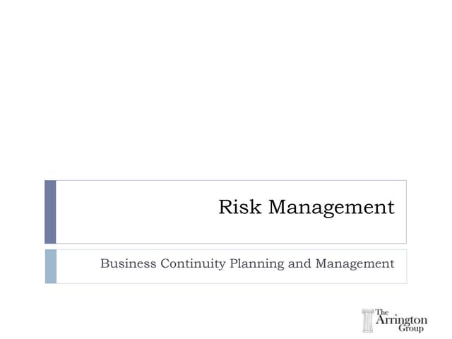 Business Continuity Planning Presentation Overview | PPT