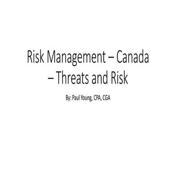Risk Management Policies - Canada - Outlook - Risks and Threats | PPTX