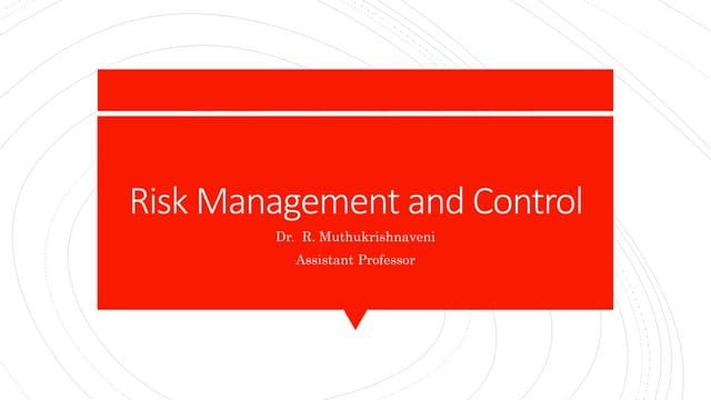 Risk management | PPTX