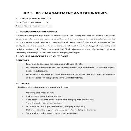 Risk management and derivatives | PDF