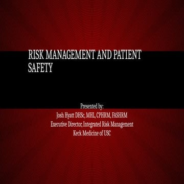 Patient safety and risk management in health informatics | PPTX