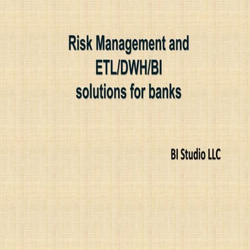 Risk management DWH BI solutions | PPT