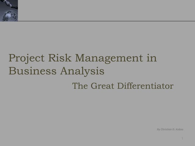 Business risk assessment | PPTX