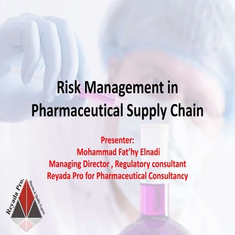 Risk management in pharmaceutical supply chain | PPTX