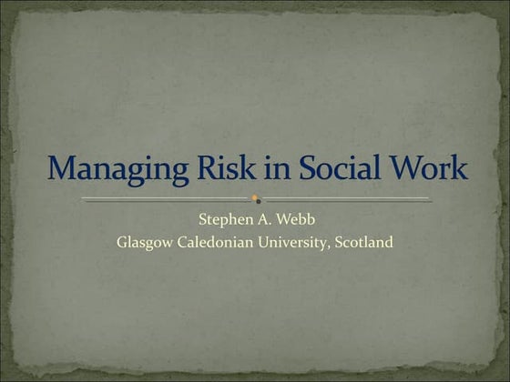 Risk Assessment and Social Work | PPT