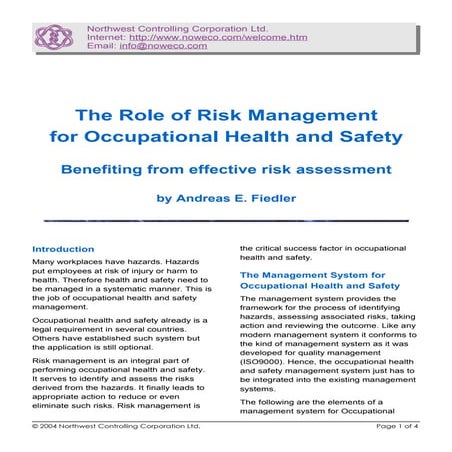 Risk management osh | PDF