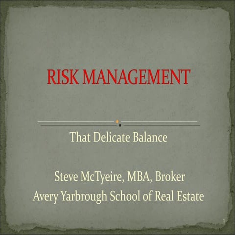 Risk management power point | PPT