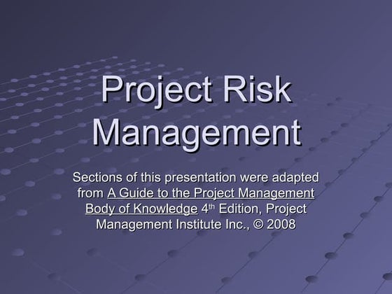 Risk Management | PPTX