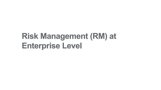 Case study in Enterprise Risk Management | PDF