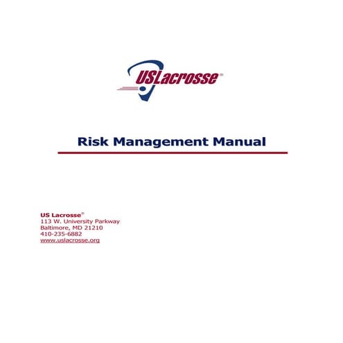 Risk Management Manual 2012 | PDF