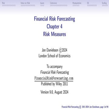 Risk measures and forecasting of the financial markets | PDF