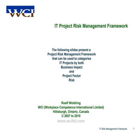 A Framework for Managing Project Risk | PPT