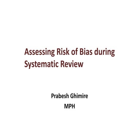 Risk of bias in systematic review | PPTX