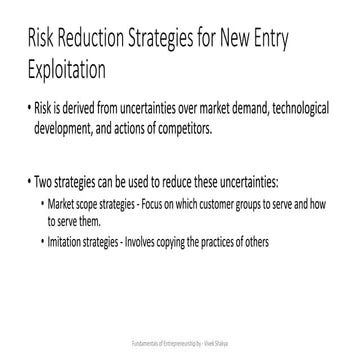 Risk Reduction Strategies for New Entry Exploitation.pptx