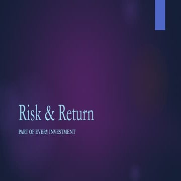 Risk. &. Returns. .................... | PPT