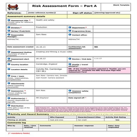risk assessment | DOC