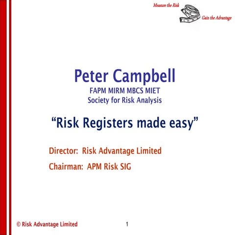 APM Presents - Risk SIG Presentation | PPT