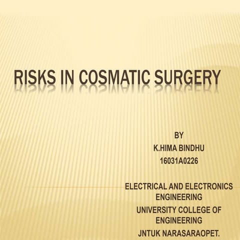 Risks in plastic surgery | PPTX