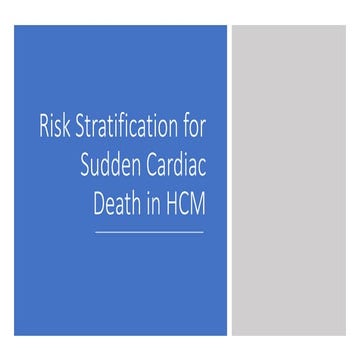 Risk stratification for sudden cardiac death in hcm | PPTX | Heart and ...