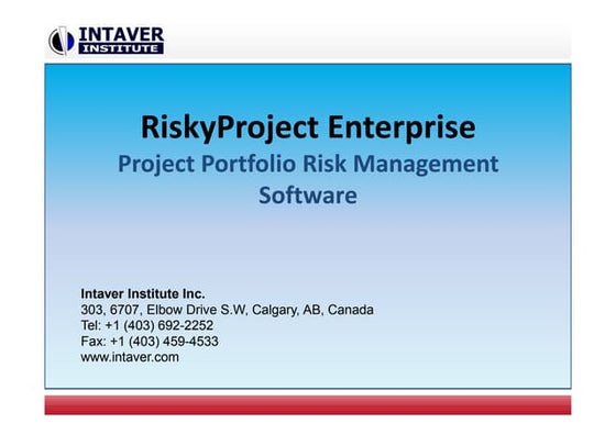 RiskyProject Enterprise | PPTX | Business | Business and Finance