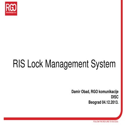 RIS lock mangement system RGO | PPT