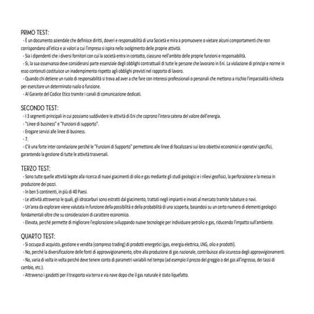 Risposte ai test del corso eni learning | PDF