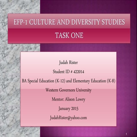 Culture and Diversity Studies | PPTX