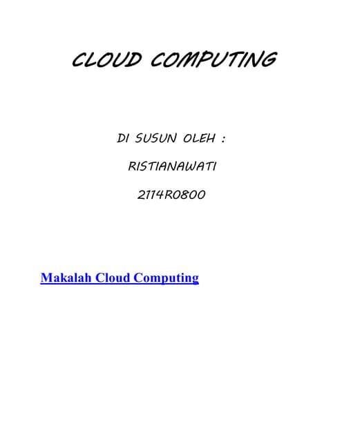 MAKALAH CLOUD COMPUTING | DOCX