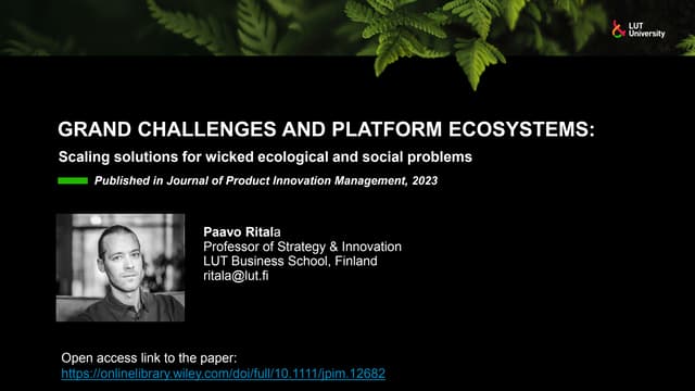 Grand Challenges And Platform Ecosystems Ppt