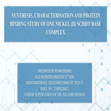 Ritam Biswas, Project PPT biochemistry.pptx | Chemistry | Science