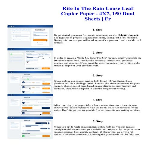 Rite In The Rain Loose Leaf Copier Paper - 4X7, 150 Dual Sheets Fr ...