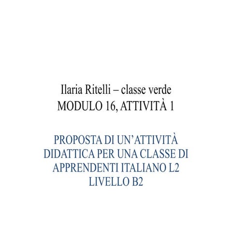 Ritelli, mod. 16, attività 1 | PPT
