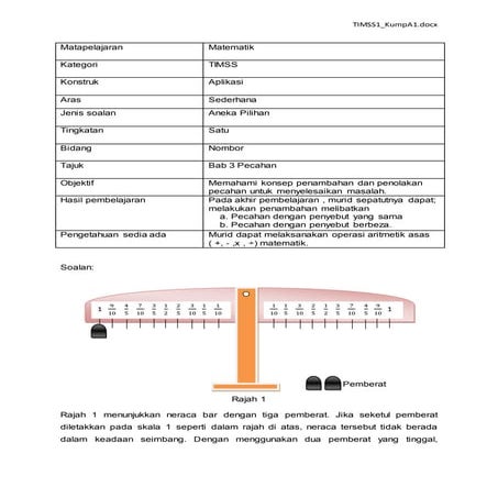 CONTOH SOALAN - ITEM TIMSS 1 | PDF