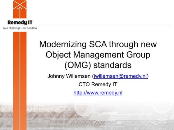 Modernizing SCA through new Object Management Group (OMG) standards | PPT
