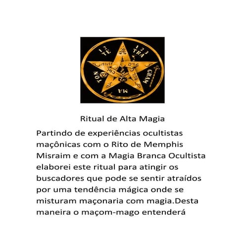 Ritual de alta magia | RTF